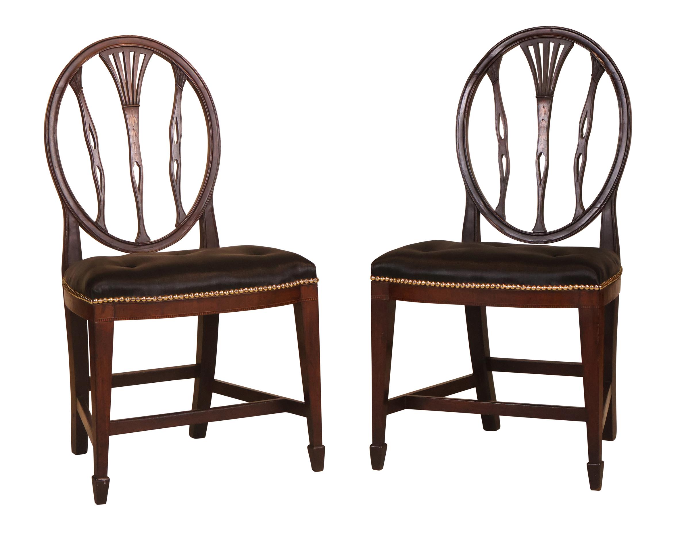 Pair of Baltimore Oval Back Chairs with Bell Flower Inlays ...